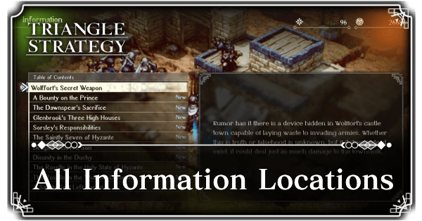 All Information Locations | Triangle Strategy｜Game8