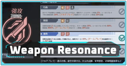 Weapon Resonance Guide and Best Setup | Tower of Fantasy｜Game8