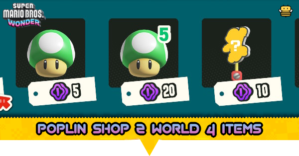 Poplin Shop 2 Sunbaked Desert (World 4) Items | Super Mario Wonder｜Game8