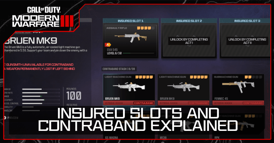 Insured Slots and Contraband Explained | Call of Duty Modern Warfare 3 ...
