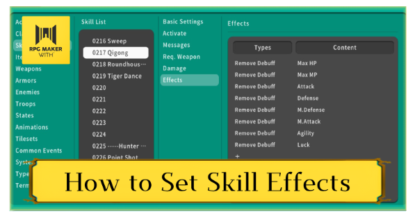 How to Set Skill Effects | RPG MAKER WITH｜Game8