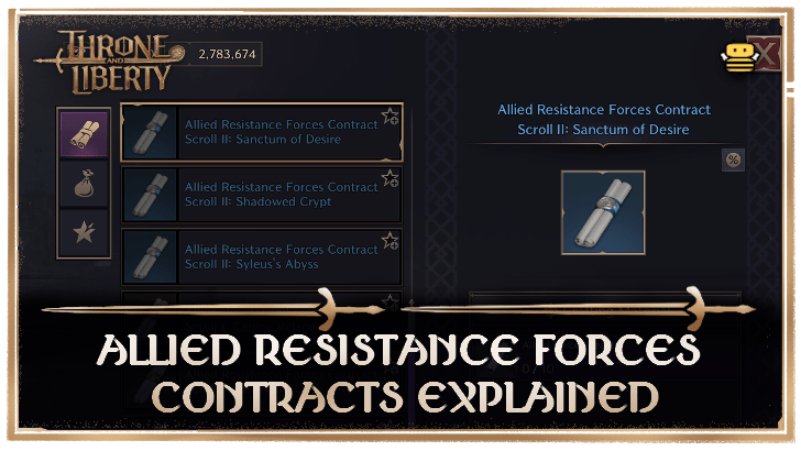 Allied Resistance Forces Contracts Guide | Throne and Liberty (TL)｜Game8