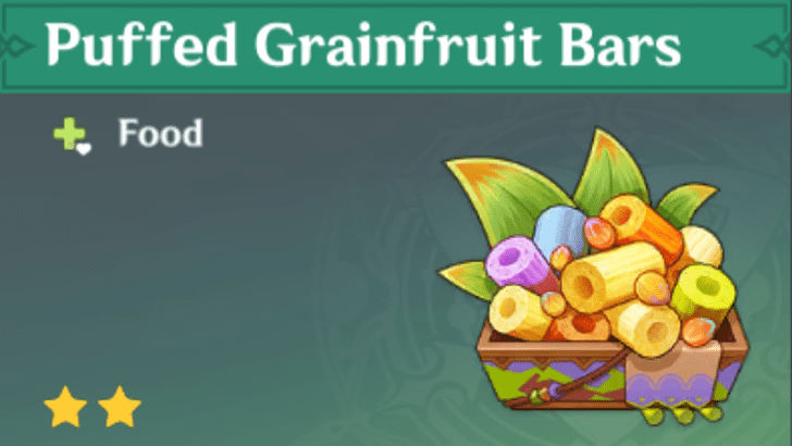 How to Cook Puffed Grainfruit Bars and Recipe Location | Genshin Impact ...