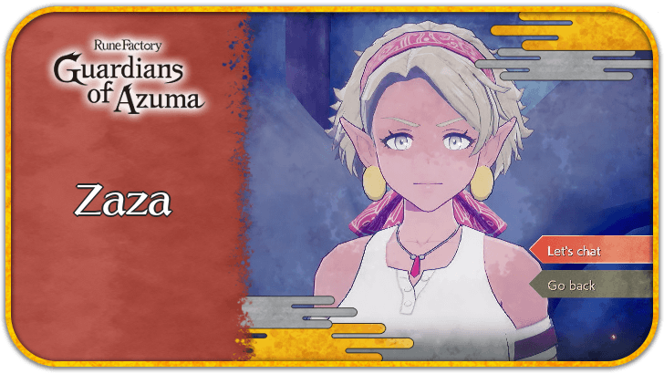 Zaza Favorite Gifts and Location | Rune Factory: Guardians of Azuma (RFGoA)｜Game8