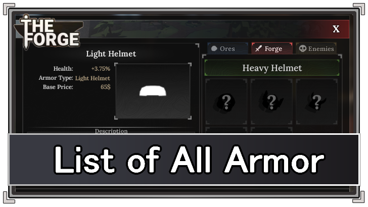 List of All Armor | The Forge｜Game8